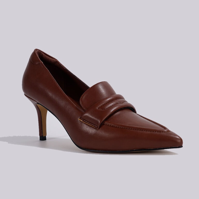 Pointed Toe Kitten Heel Women Loafer Pumps